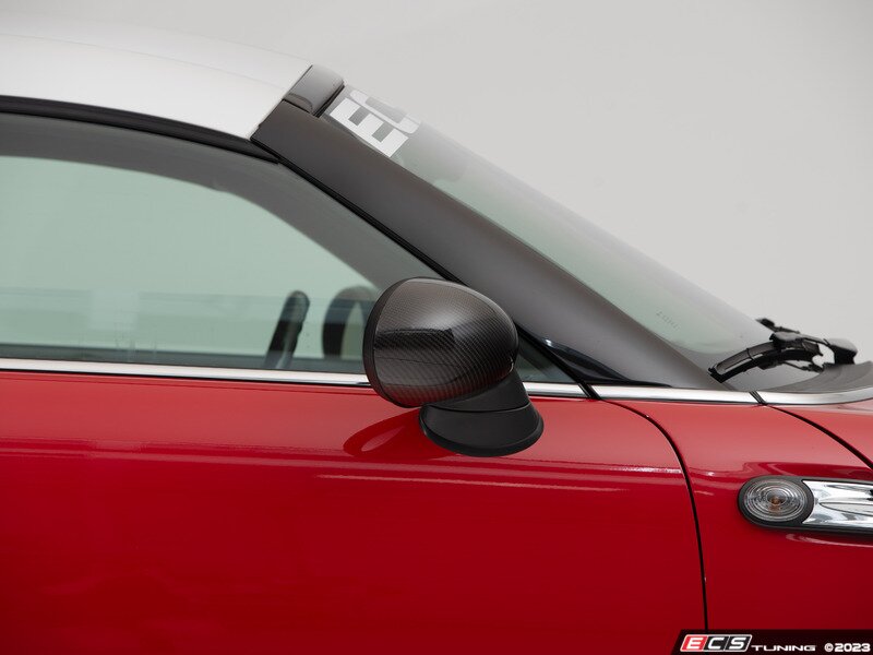 ECS - 51160415376CFPF - JCW Style Carbon Fiber Mirror Cap Clip In ...