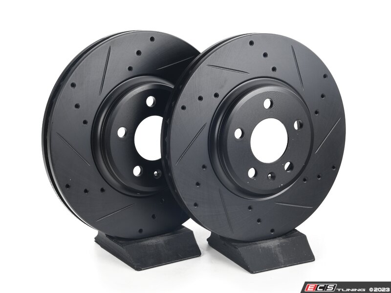 ECS - 8K0615301A-XS - Front V5 Drilled & Slotted Brake Rotors - Set ...