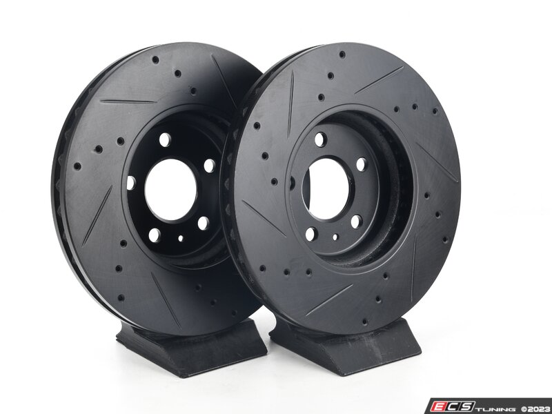 ECS - 8K0615301A-XS - Front V5 Drilled & Slotted Brake Rotors - Set ...