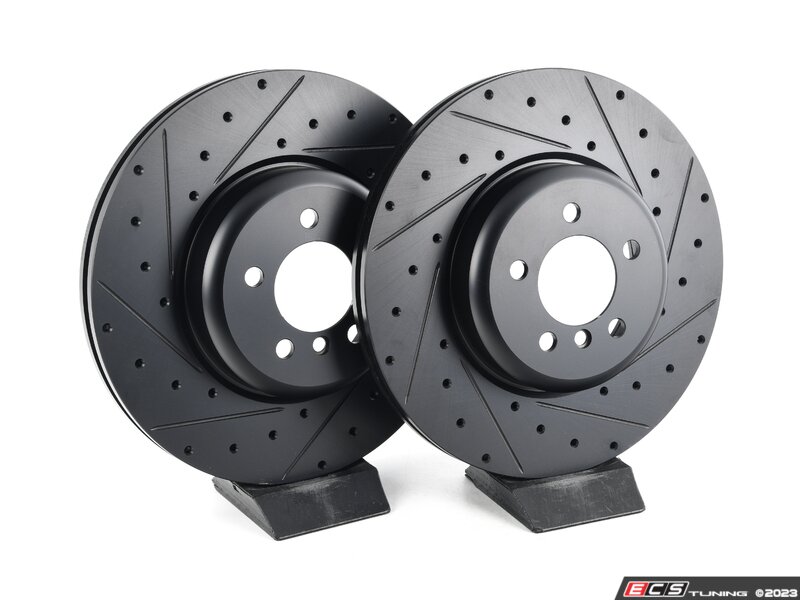 ECS - 34106797606-XS - Front V5 Drilled & Slotted Brake Rotors - Set ...