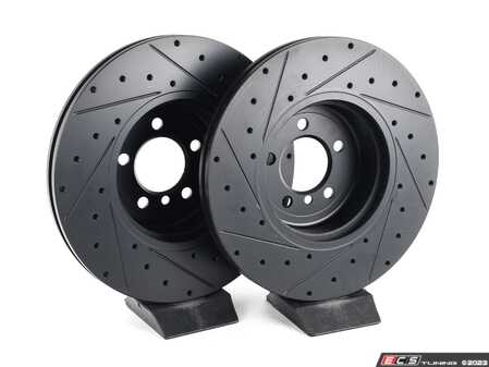 ECS - 34106797606-XS - Front V5 Drilled & Slotted Brake Rotors - Set ...