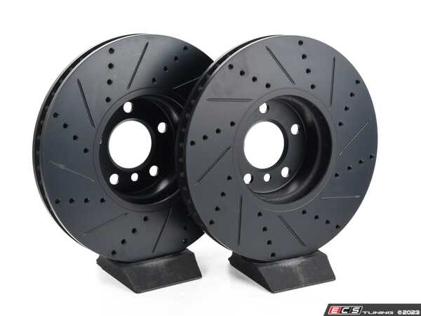 ECS - 34116898729-XS - Front V5 Drilled & Slotted Brake Rotors - Set ...