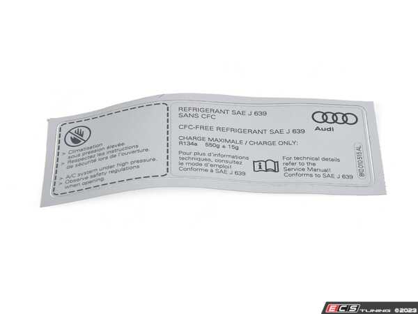 Genuine Volkswagen Audi - 8K0010515AL - STICKER (8K0 010 515 AL)