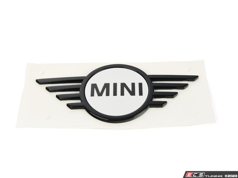 Genuine MINI - 51145A5EA73 - Hood Emblem Black "Nanok White" - Newer ...