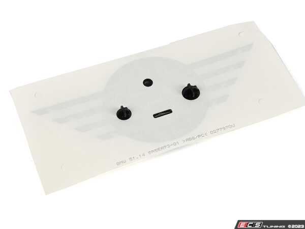 Genuine MINI - 51145A5EA73 - Hood Emblem Black "Nanok White" - Newer ...