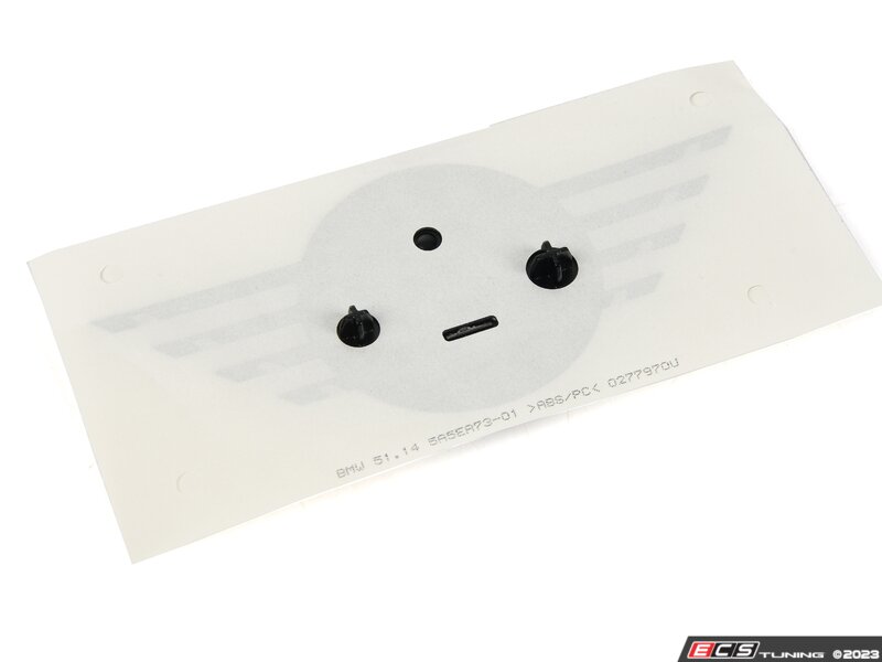 Genuine MINI - 51145A5EA73 - Hood Emblem Black "Nanok White" - Newer ...