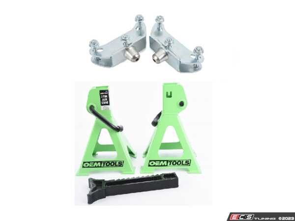Assembled By ECS - OEM24852KT - 3-Ton Jack Stand Pair With Tesla Adapters