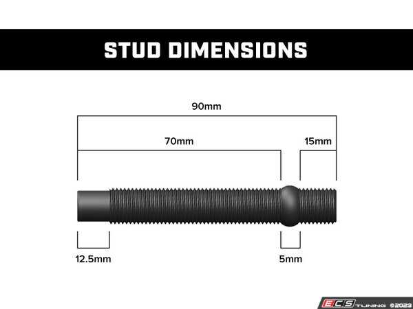 Assembled By ECS - 001467ECSBLK2KT - Wheel Stud Conversion Kit - Full Set