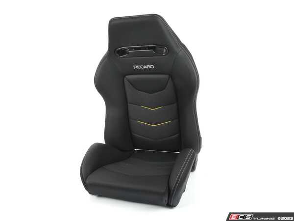 Recaro - 7227110.1.3172 - RECARO SPEED V Black Leather w/ Yellow Suede ...
