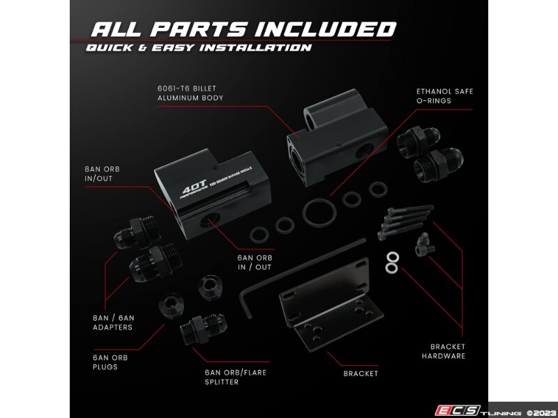 40T Performance - E85-BPM-6-8AN - Ethanol Sensor Bypass Mount Upgrade