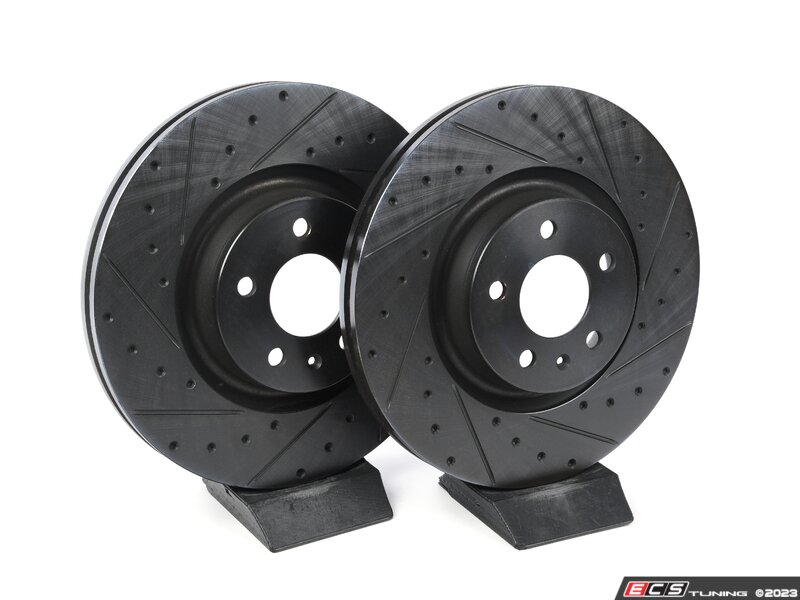 ECS - 8W0615301AB-XS - Front V5 Dimpled & Slotted Brake Rotors - Set ...