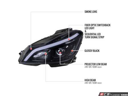 Spec-D Tuning - LHP-BW20412G-SQ- - 2012-2014 Mercedes-Benz W204 C-Class ...