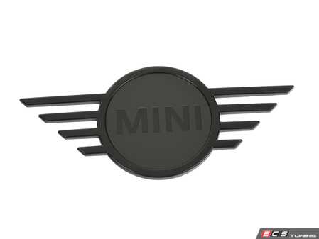 Genuine MINI - 51145A33B16 - Front Hood Emblem - Black (51-14-5-A33-B16)