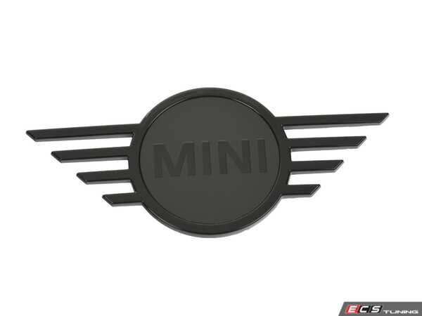 Genuine MINI - 51145A33B16 - Front Hood Emblem - Black (51-14-5-A33-B16)