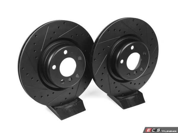 ECS - 34206797605-XS - Rear V5 Drilled & Slotted Brake Rotors - Set ...