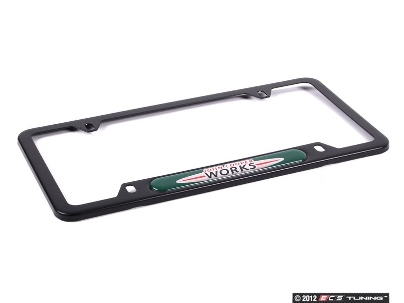 Genuine MINI - 51805A5CFA7 - MINI JCW Logo License Plate Frame - Black ...