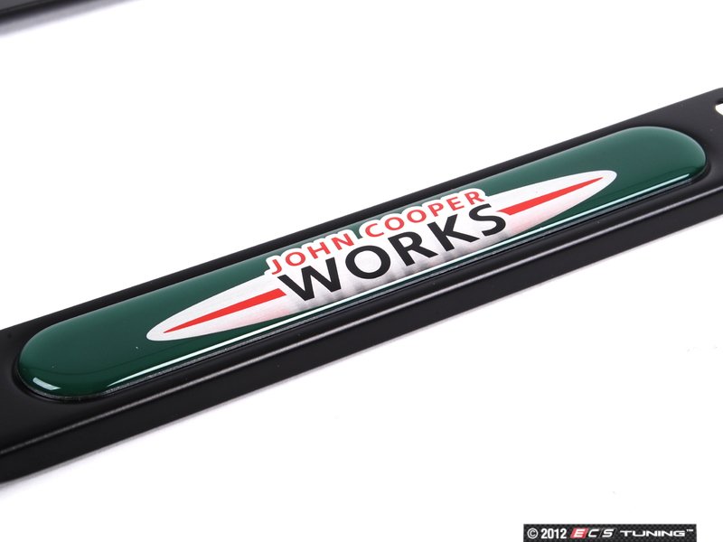 Genuine MINI - 51805A5CFA7 - MINI JCW Logo License Plate Frame - Black ...