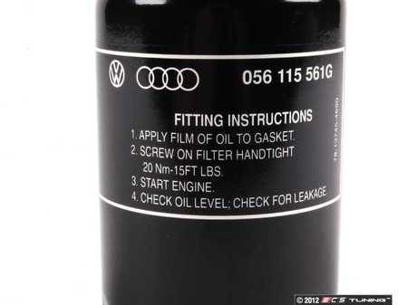 Genuine Volkswagen Audi - 056115561G - Oil Filter - Priced Each (056 ...