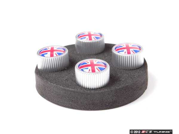 Genuine MINI - 36110429946 - Union Jack Logo Valve Stem Caps Set ...