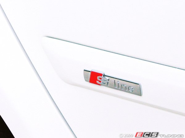 Genuine Volkswagen Audi - 8N0853601A - 'S-Line' Emblem - Chrome/Red ...