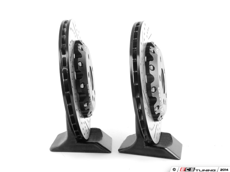 ECS - 000036ECS02AKT - Rear Cross-Drilled & Slotted 2-Piece Semi-Floating Brake Rotors - Pair ...