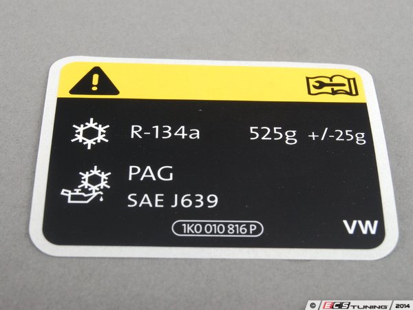 Genuine Volkswagen Audi - 5C6010008 - A/C Recharge Level Sticker ...