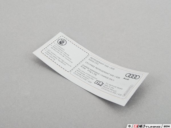Genuine Volkswagen Audi - 4G0010515A - A/C System Sticker (4G0 010 515 A)