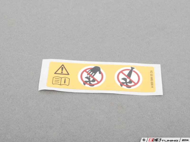 Genuine Mercedes Benz - 0005840526 - Mercedes Engine Decal - Caution Label