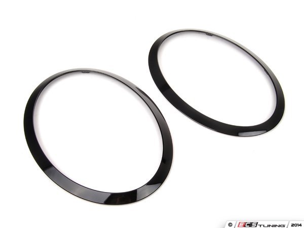 Genuine MINI - 51137449209KT - Headlight Trim Rings Jet Black - Set