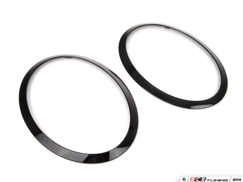 Genuine MINI - 51137449209KT - Headlight Trim Rings Jet Black - Set