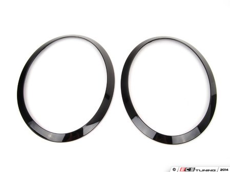 Genuine MINI - 51137449209KT - Headlight Trim Rings Jet Black - Set
