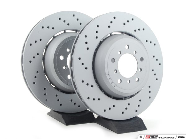 Zimmermann - 34112283802KT - Front Cross Drilled Brake Rotors - Pair ...