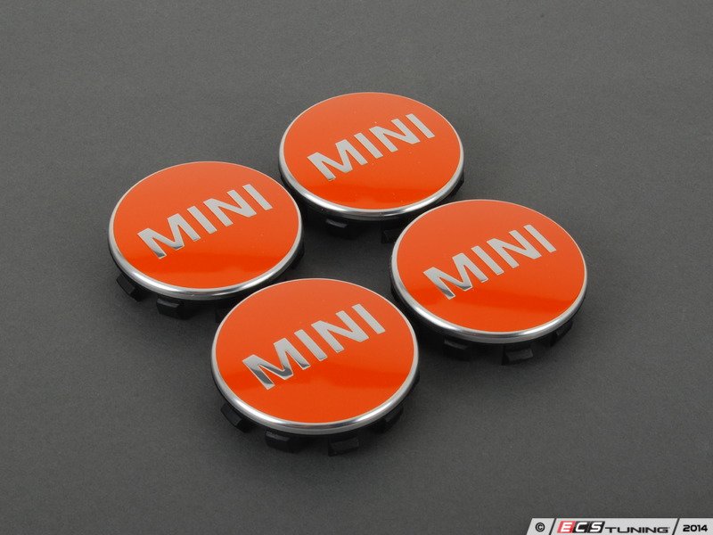 Genuine MINI - 36132354149 - MINI Wheel Center Cap Orange - Set Of Four ...