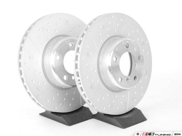 Genuine BMW - 34106797602kt - Front Cross Drilled & Slotted Brake ...