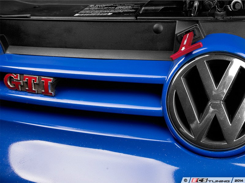 ECS - 4200ECS01A-03 - Billet Aluminum Hood Pull Release Rod - Red Anodized