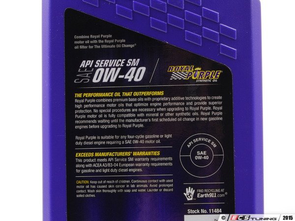 Royal Purple - 11484 - Engine Oil (0w40) - 1 Quart
