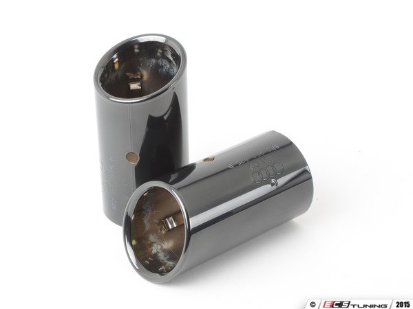 Genuine Volkswagen Audi - 8P0071761B - Exhaust pipe tips - black/Chrome ...
