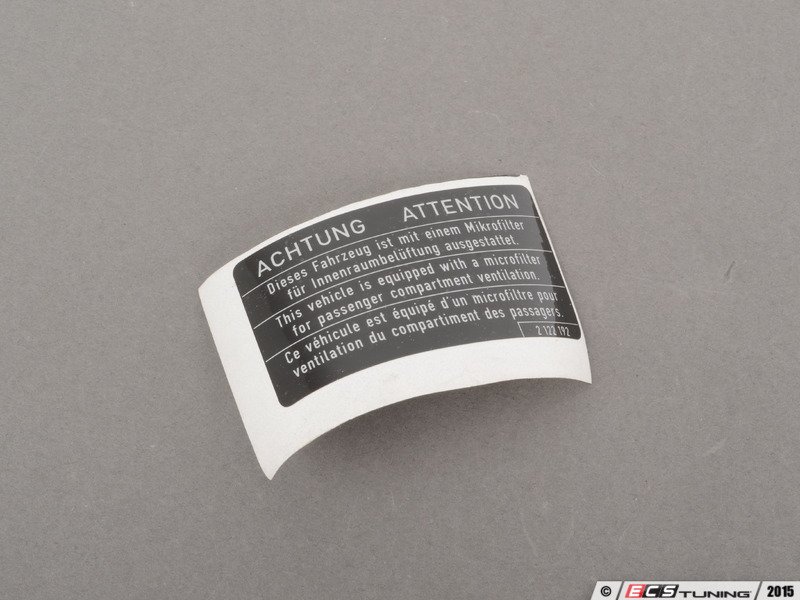 Genuine BMW - 71212122192 - LABEL (71-21-2-122-192)