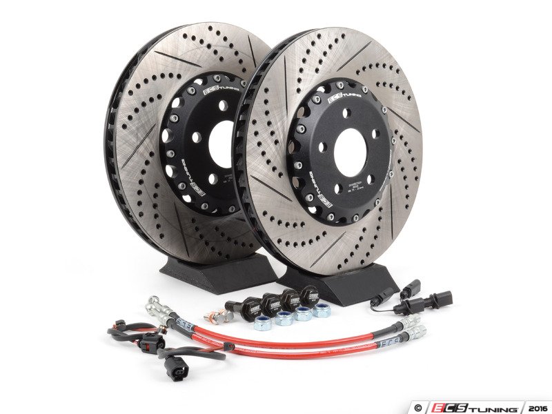 ECS - B5S4S4BBKRXSKT - Front Big Brake Kit - Stage 4 - 2-Piece Cross ...