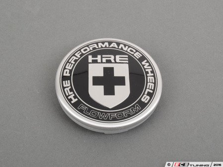 HRE - CAP-HRE-BLK-FF - HRE FlowForm Wheel Center Cap (Silver on Black)