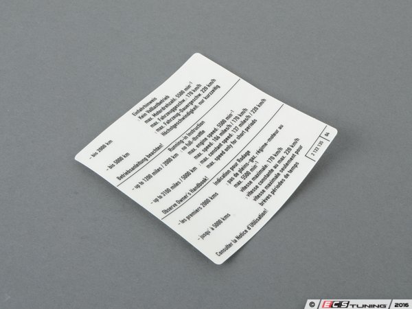 Genuine BMW - 71212122135 - INST. LABEL (71-21-2-122-135)