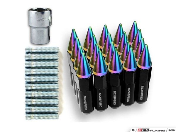 Sickspeed - 20BLK/NEOSPKWSCL - Locking Spike Lugs Nuts With Stud ...