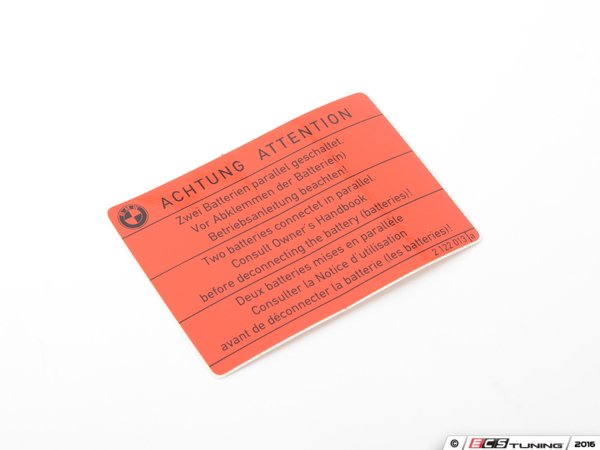Genuine BMW - 71212122013 - LABEL (71-21-2-122-013)