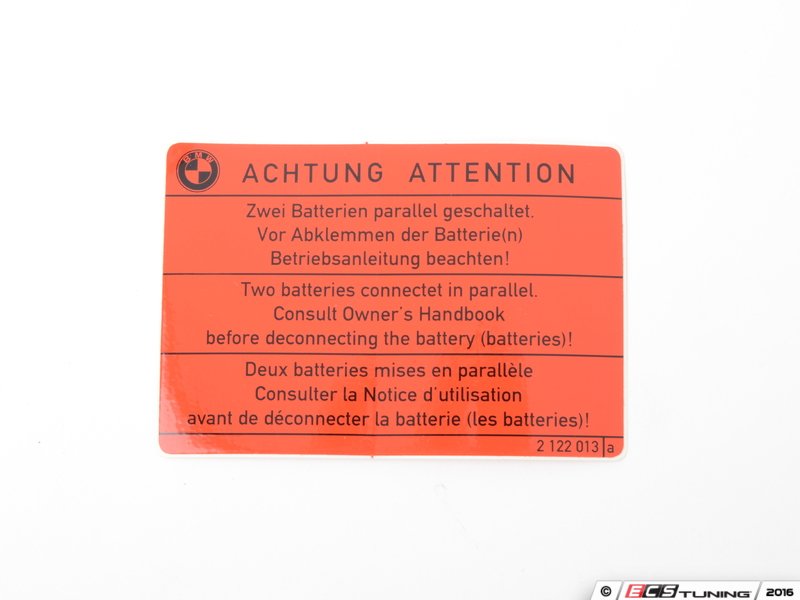 Genuine BMW - 71212122013 - LABEL (71-21-2-122-013)