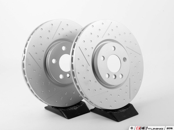 Front Dimpled / Slotted JCW Rotors - Pair 13.189" (335x30)