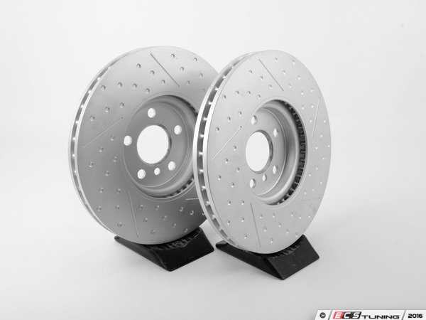 Front Dimpled / Slotted JCW Rotors - Pair 13.189" (335x30)