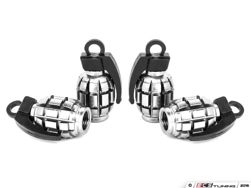 Sickspeed - 4PCPOLVSGRENADE - Grenade Valve Stem Caps - Polished