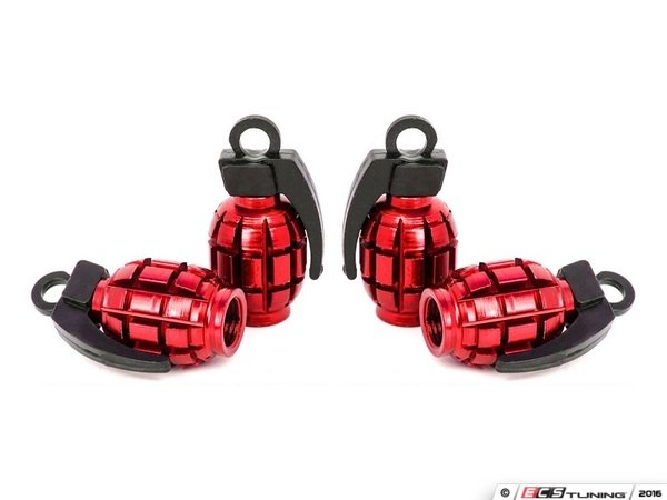 Sickspeed - 4pcredvsgrenade - Grenade Valve Stem Caps - Red