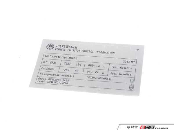Genuine Volkswagen Audi - 07K010827C - EMISSION (07K 010 827 C)