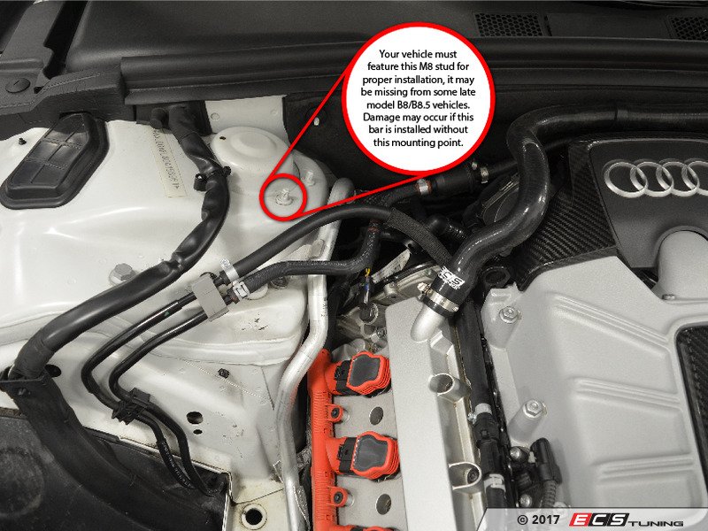 ECS - 008049ecs01KT - Carbon Fiber Strut Tower Brace - Audi B8 A4/A5/S4/S5